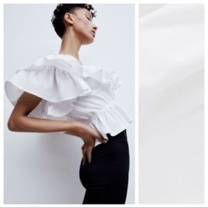 Zara | Tops | Zara White Ruffle Top | Poshmark